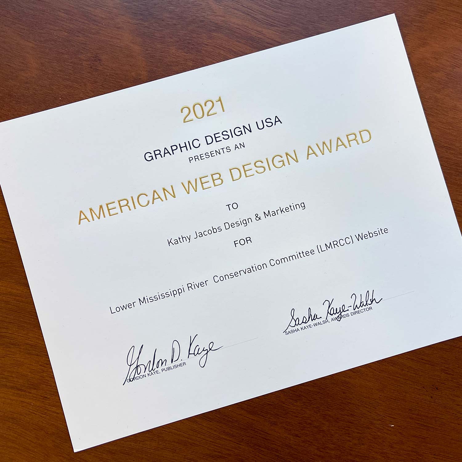 2021 American Web Design Award Presented to Kathy Jacobs Design ...