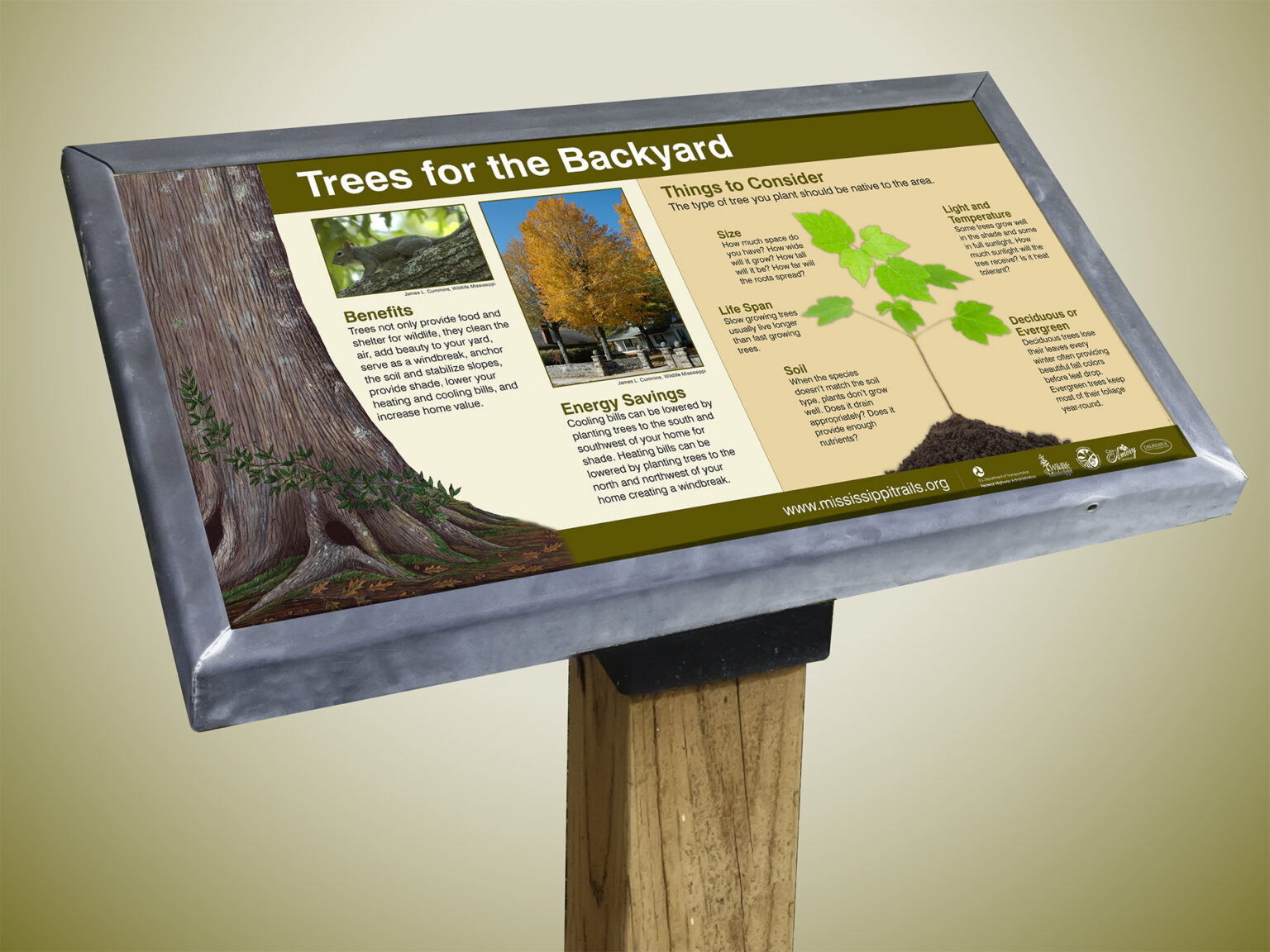 Outdoor Interpretive sign design Trees for the Backyard - Kathy Jacobs ...